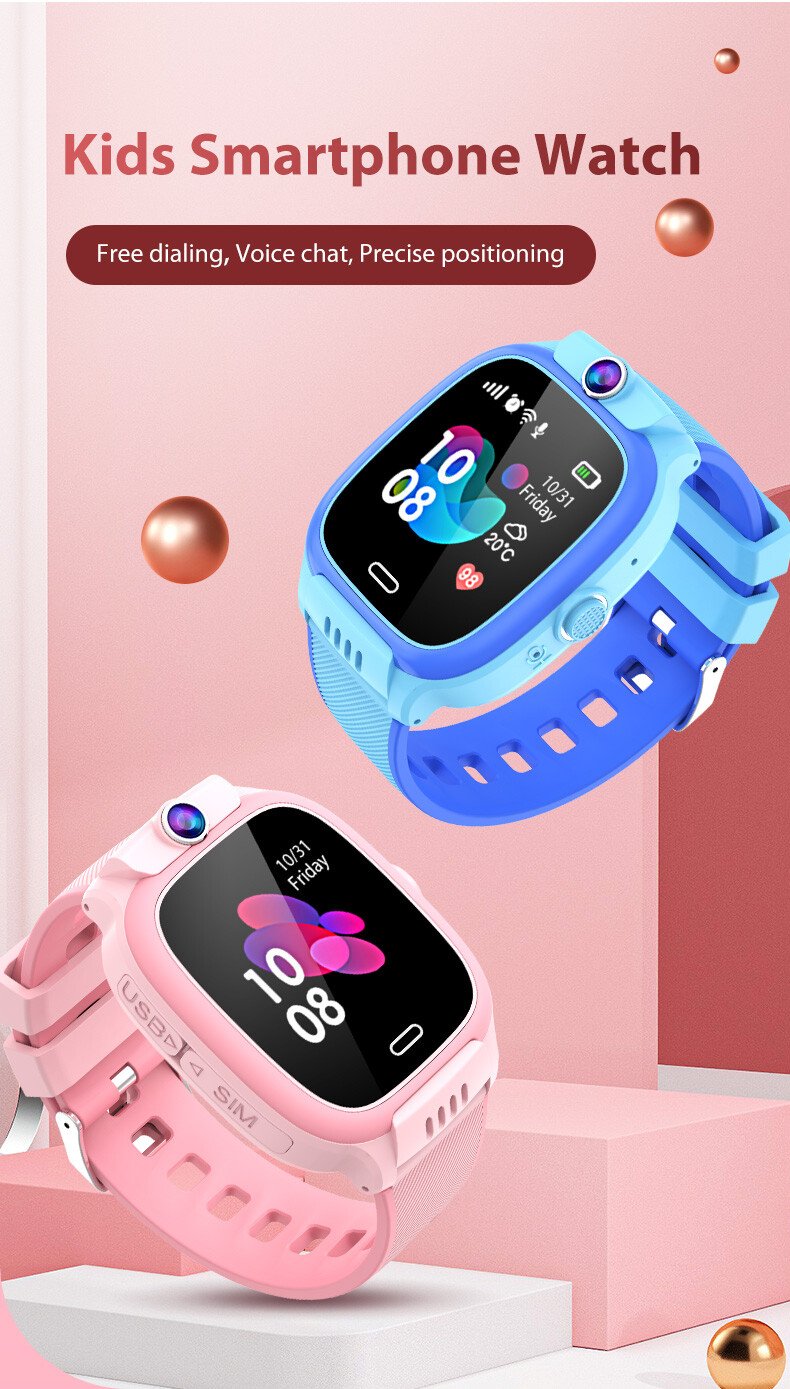 Ceas smartwatch pentru copii, Alhena®, de înaltă calitate Y31 HD Apel ...